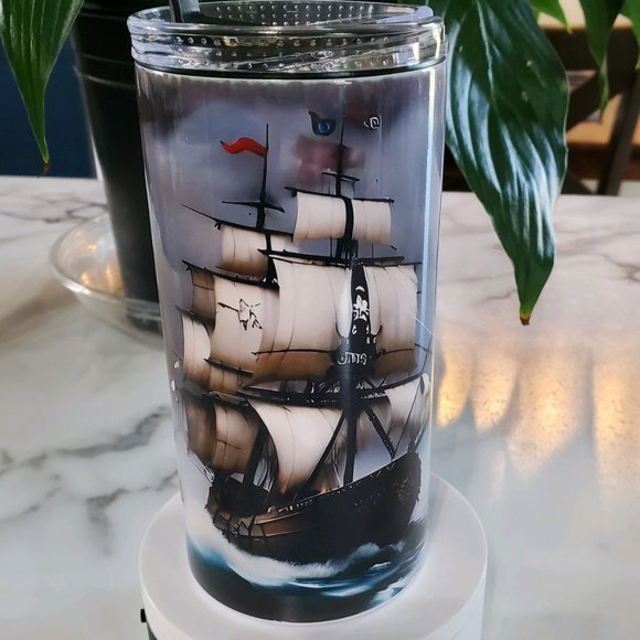 Artisan | Dining | Pirate Ship 4 In Can Cooler 14oz Tumbler Sale | Poshmark